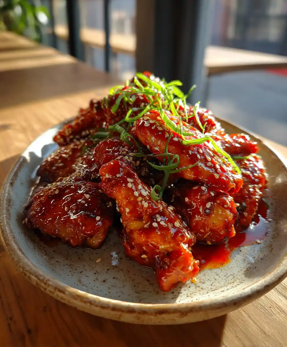 best baked chicken wings recipe with Spicy Gochujang Honey Glaze