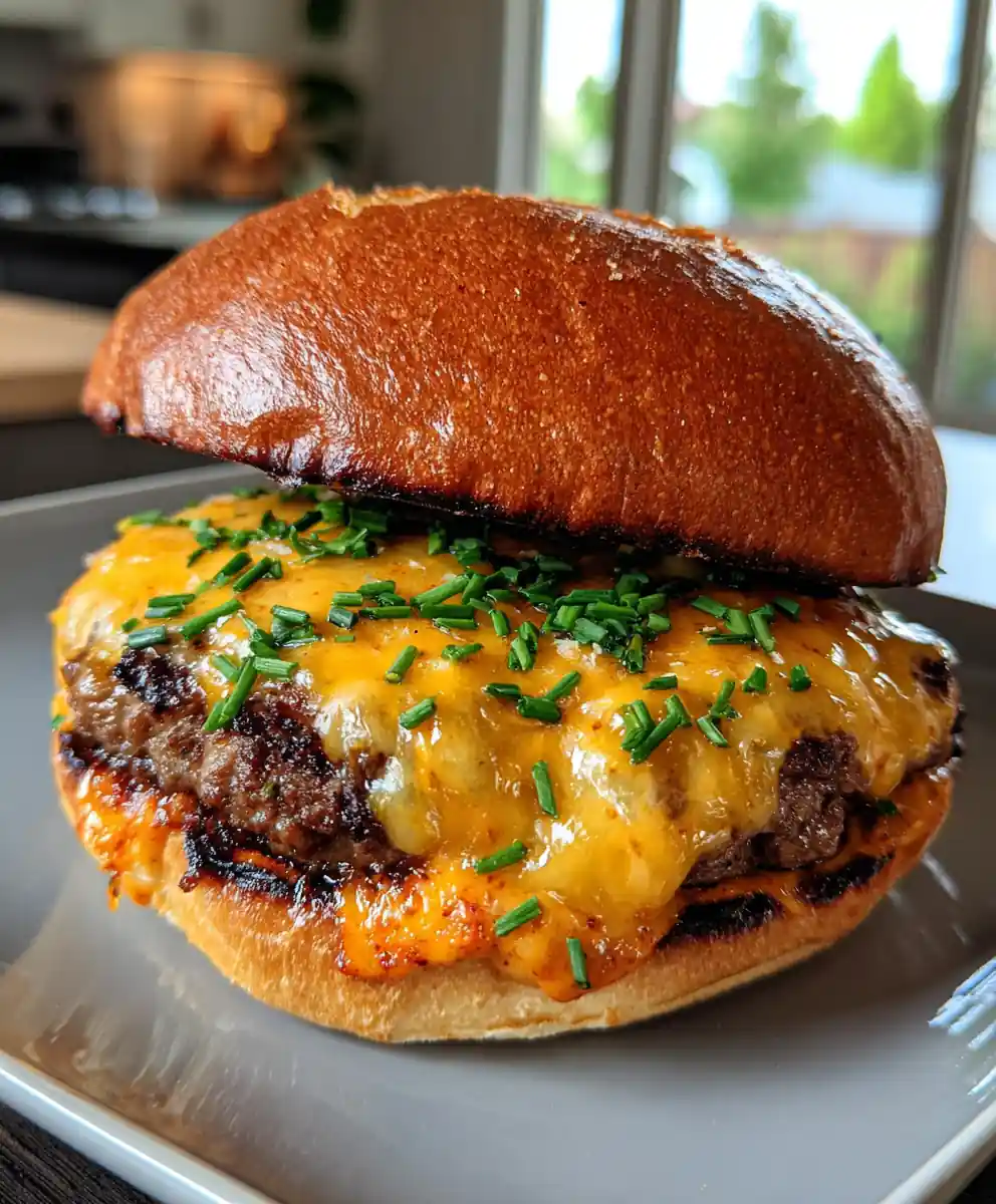 best grilled burger recipe with Smoked Paprika & Roasted Garlic Cheese ...