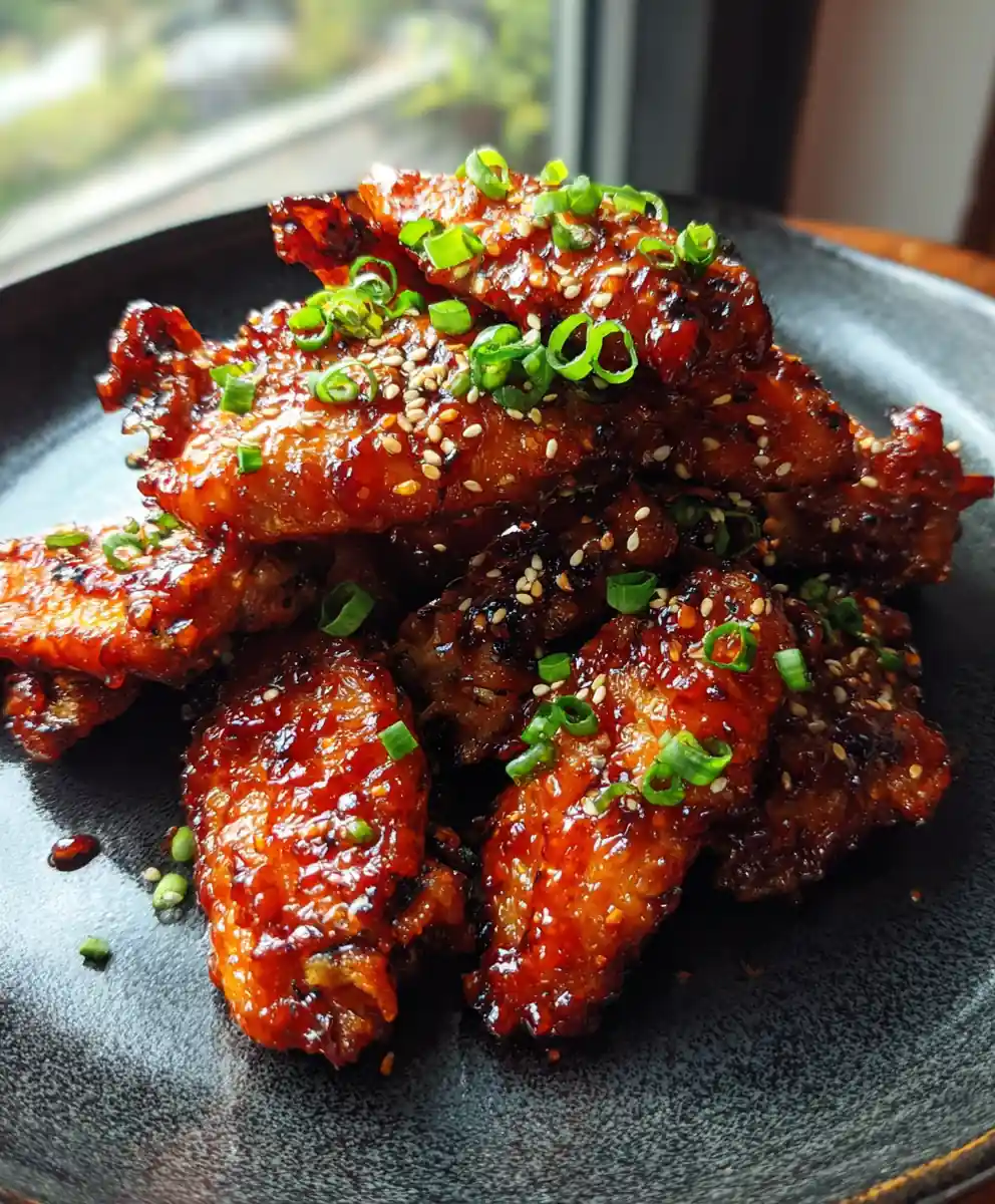 best wing recipe Gochujang-Maple Glazed Chicken Wings with Toasted Sesame