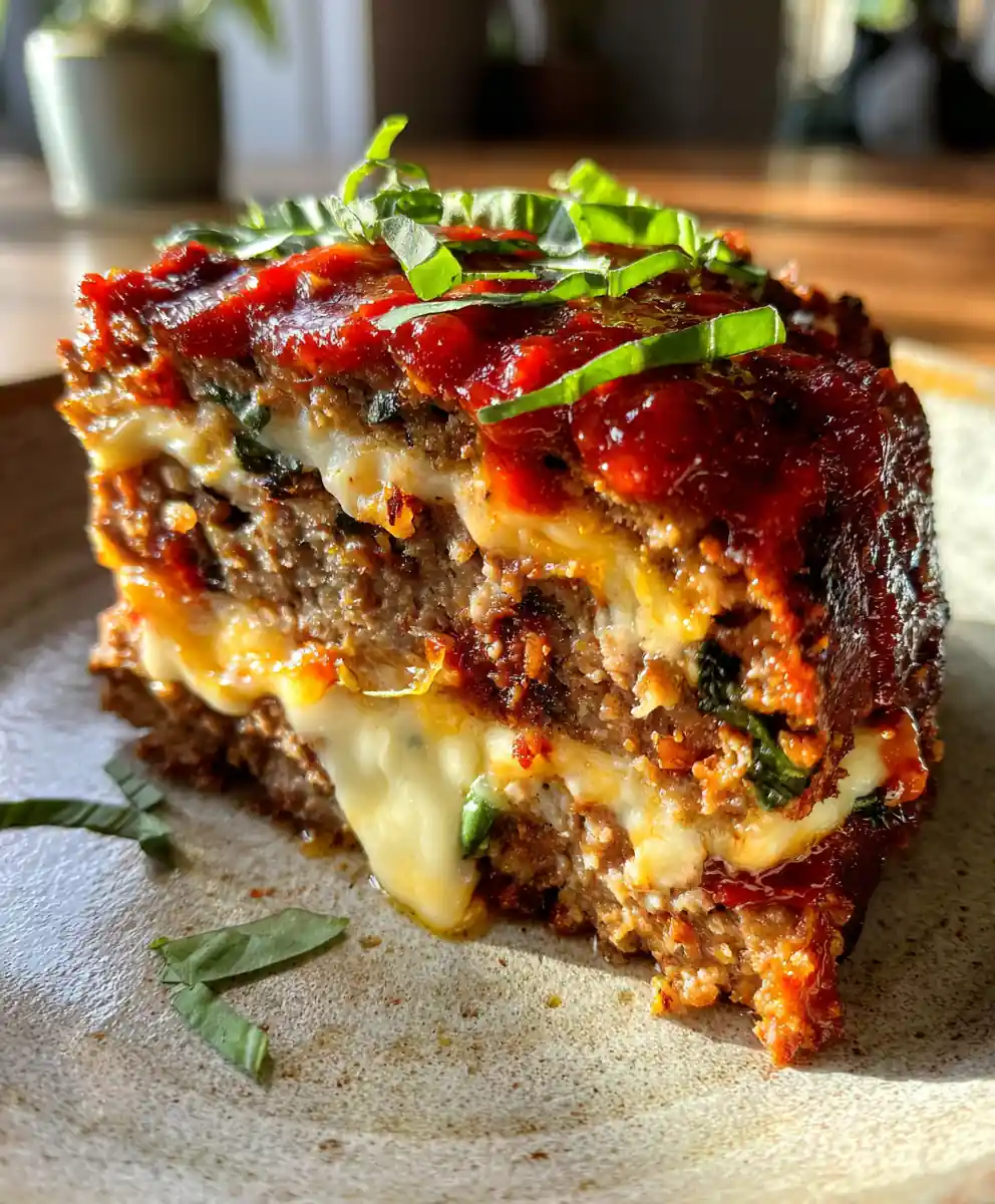 easy meatloaf recipe with a Creamy Sun-Dried Tomato and Basil Filling