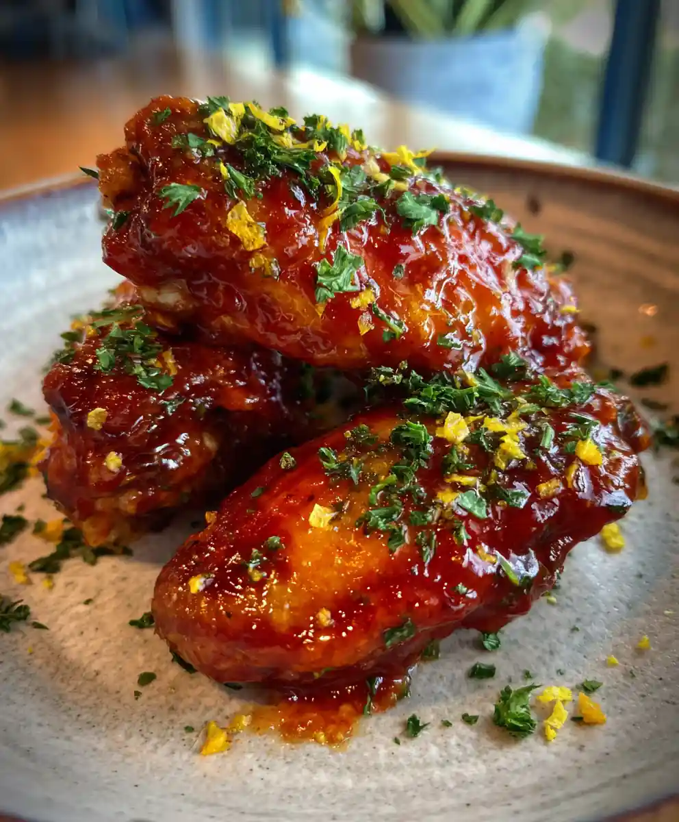 lemon pepper chicken wings recipe, with a Spicy Calabrian Glaze