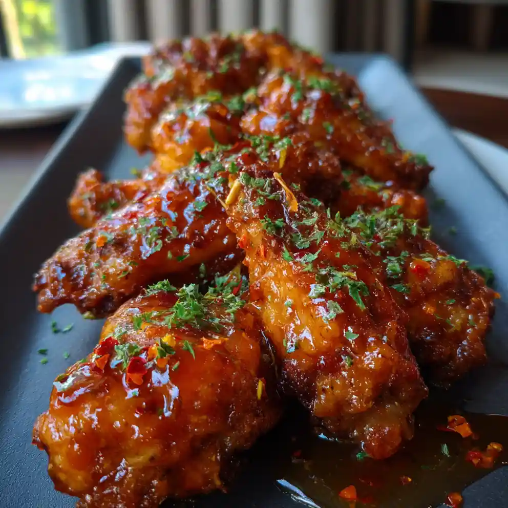 lemon pepper wing sauce recipe with Spicy Calabrian Chili-Honey Glaze