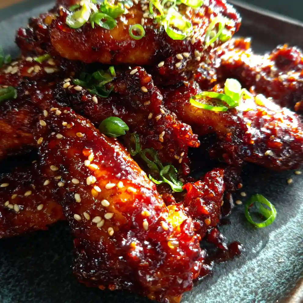 oven baked wings recipe Sticky Gochujang Honey Glaze