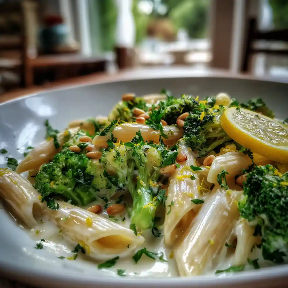 Lemon Zest Broccoli Pasta with Creamy Garlic Infused Sauce